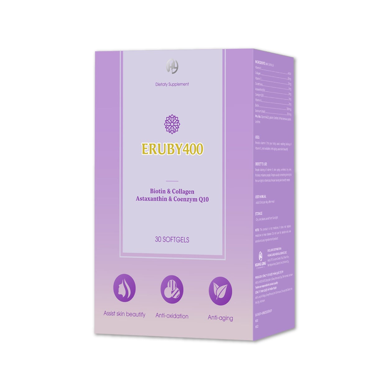 Viên Uống Bổ Sung Vitamin E ERUBY (Hộp 30 viên) | HoangLongMedical